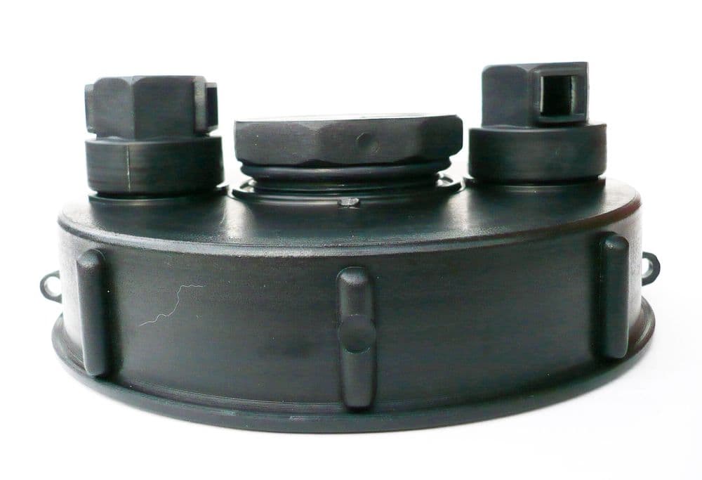 150mm 6" IBC FAST FILL CAP S160X7 COARSE THREAD VENTED & PLUGGED