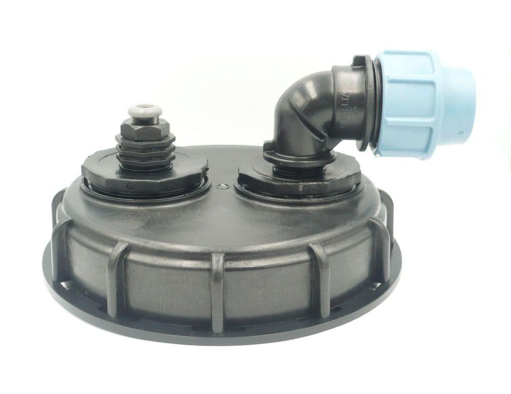 150mm 6" Top Fill Cap with Anti-Vacuum Vent & angled MDPE Compression ...