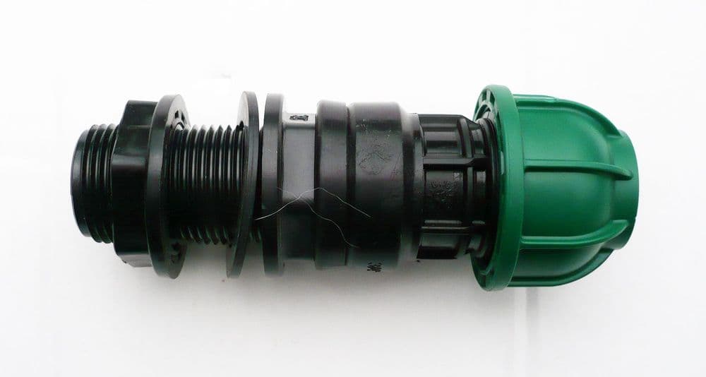 3/4" BSP Tank Adapter to Straight Compression Connector MDPE Alkathene