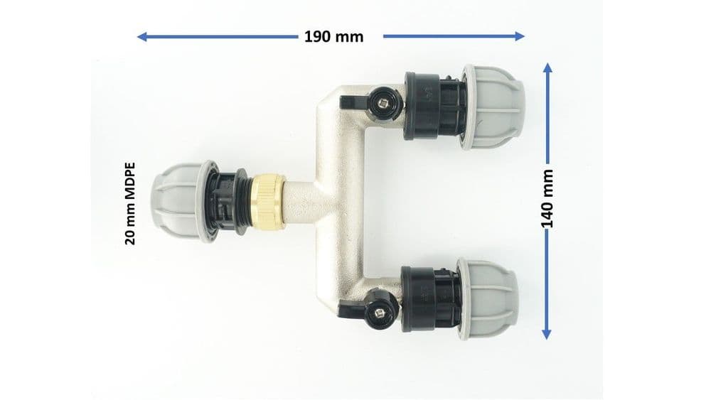 Heavy Duty BRASS MDPE Pipe Joining Manifold with valves