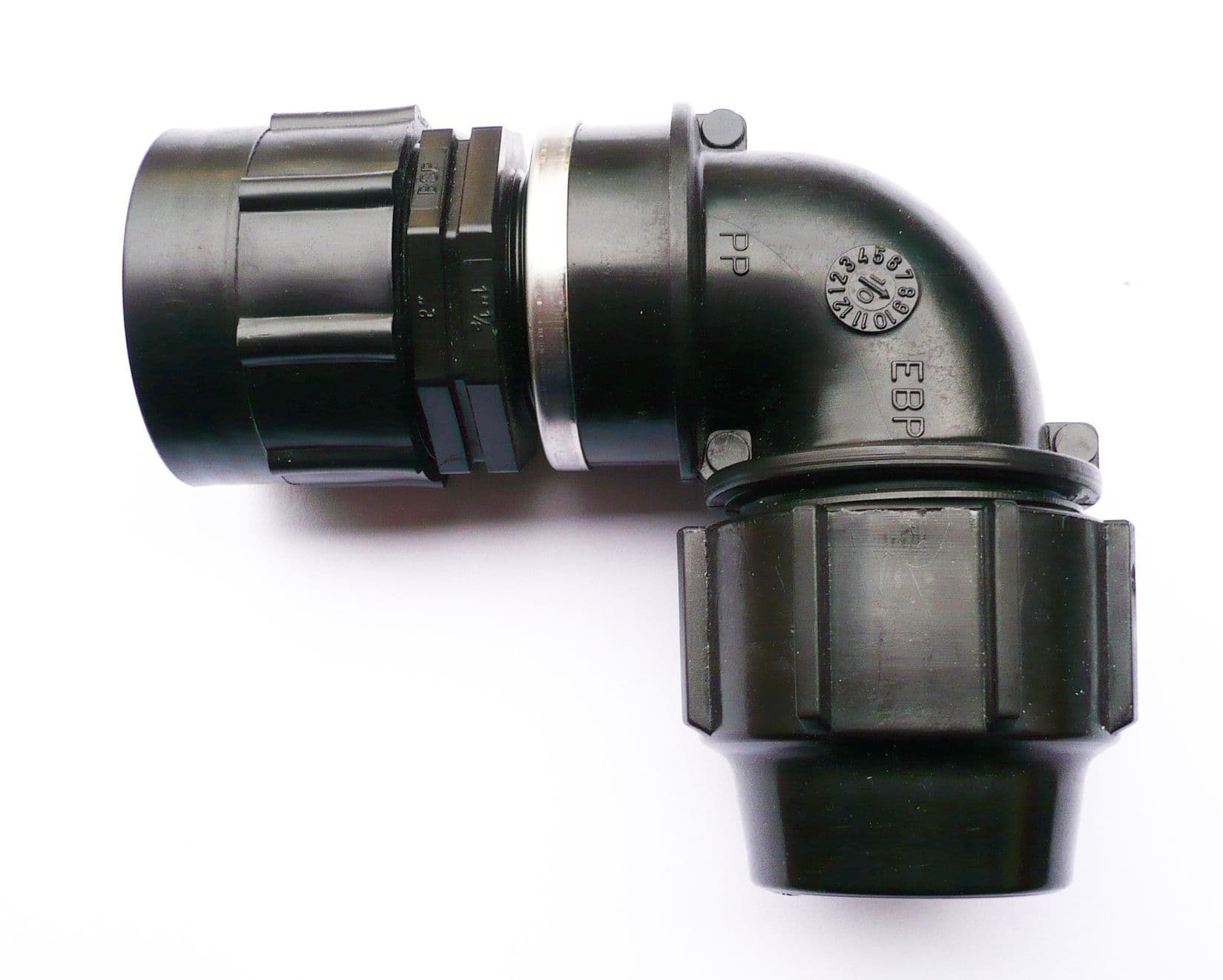 IBC Adapter S60X6 to ANGLED Compression Connector For solid pipe MDPE ...