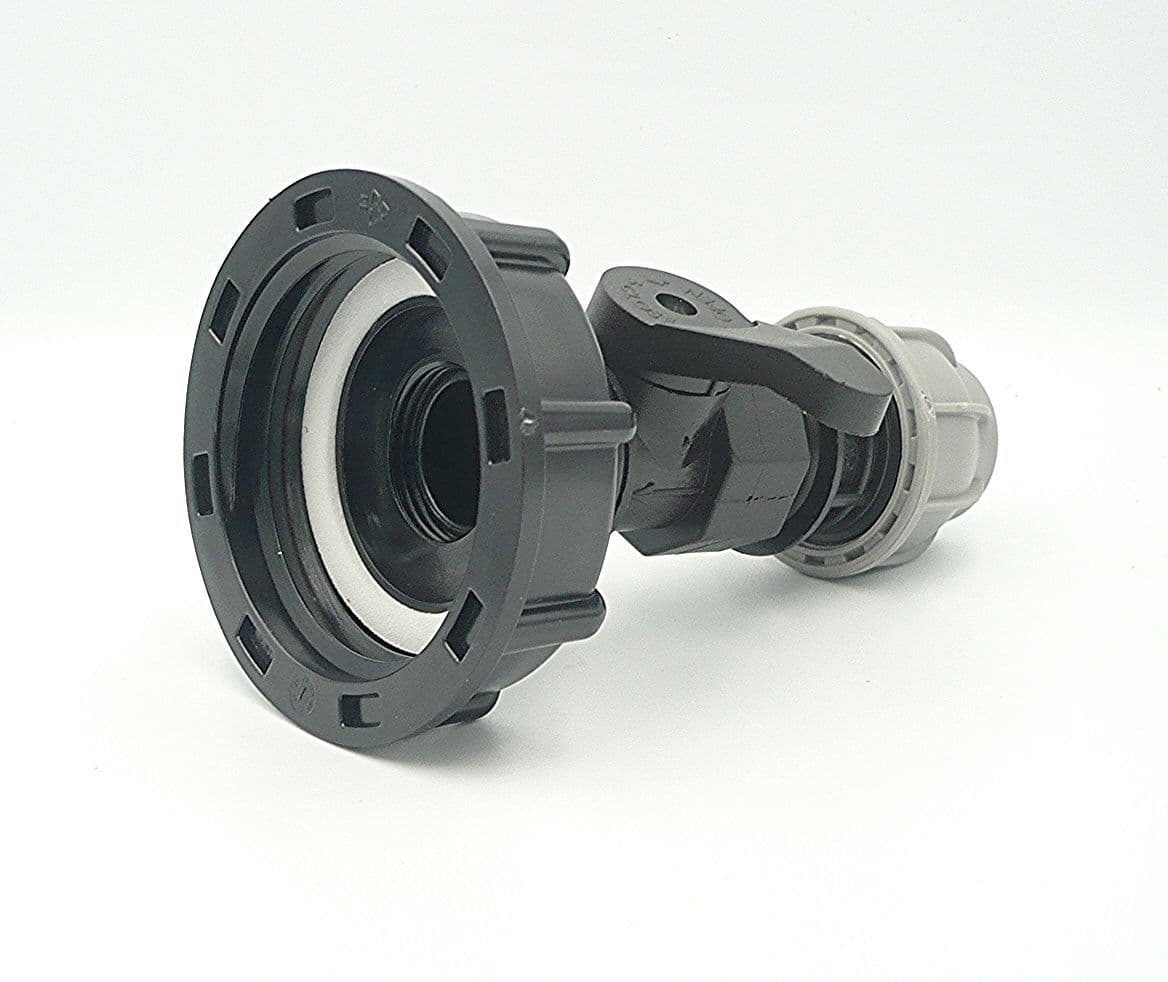 IBC ADAPTER S60X6 to PP BALL VALVE & 20 mm Compression Pipe Fitting ...