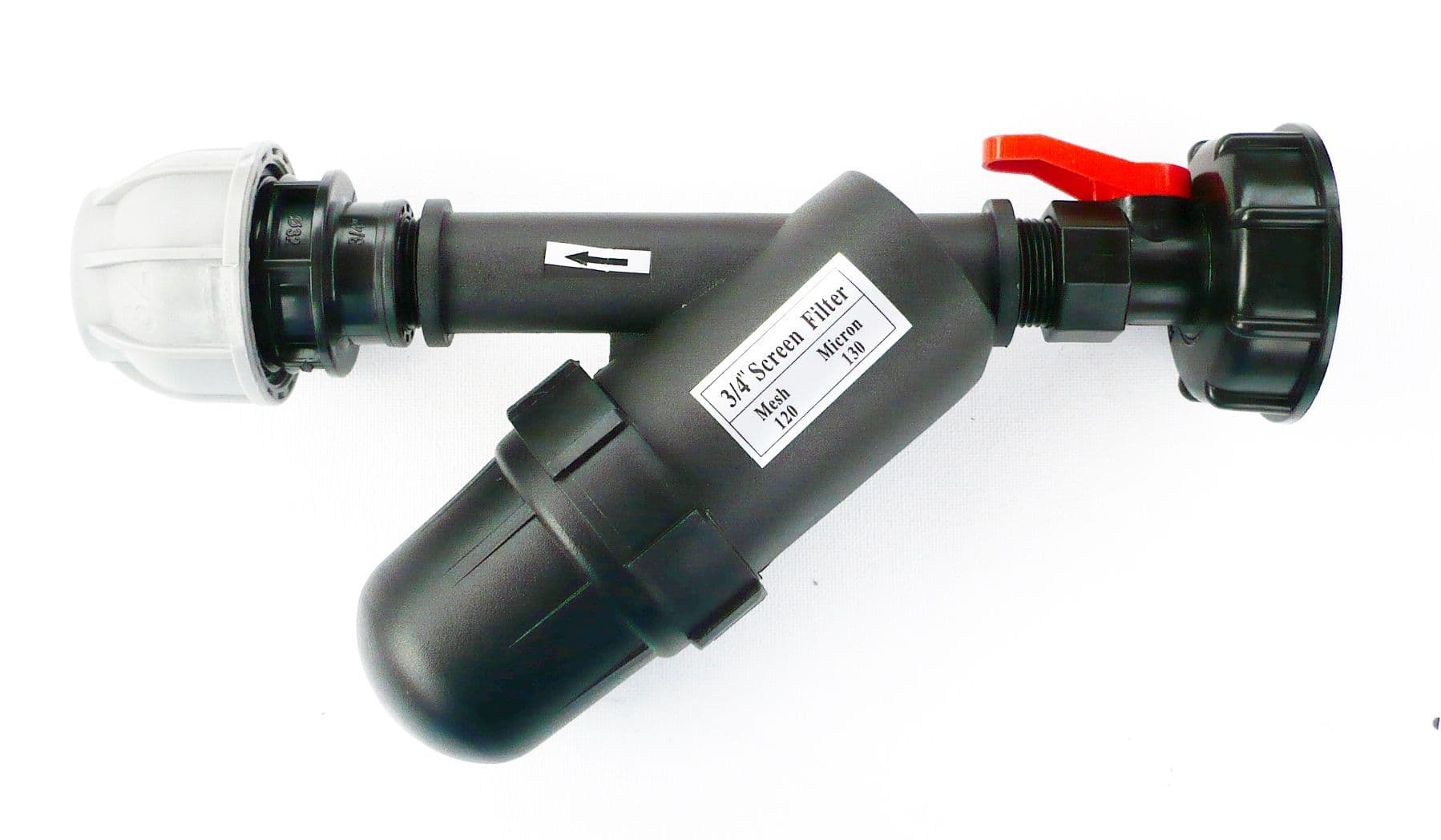 IBC Adapter with In-Line Bottle Type Water Filter 120 Mesh 130 Micron