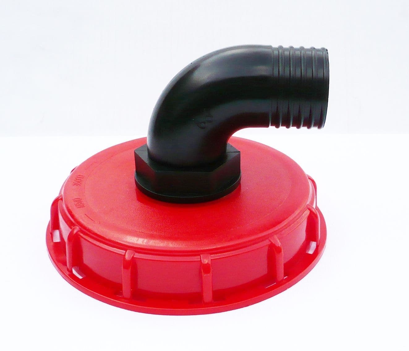 IBC Storage Tank Topfill Cap 6" Coarse Thread with Angled Hose Tail Inlet