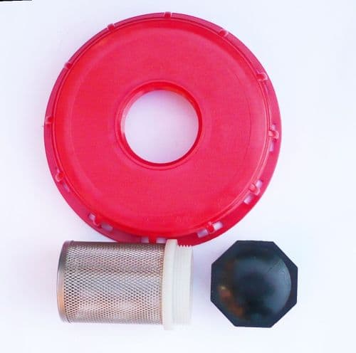 IBC TANK TOP FILL CAP 6" COARSE THREAD WITH STAINLESS STEEL FILTER & PLUG