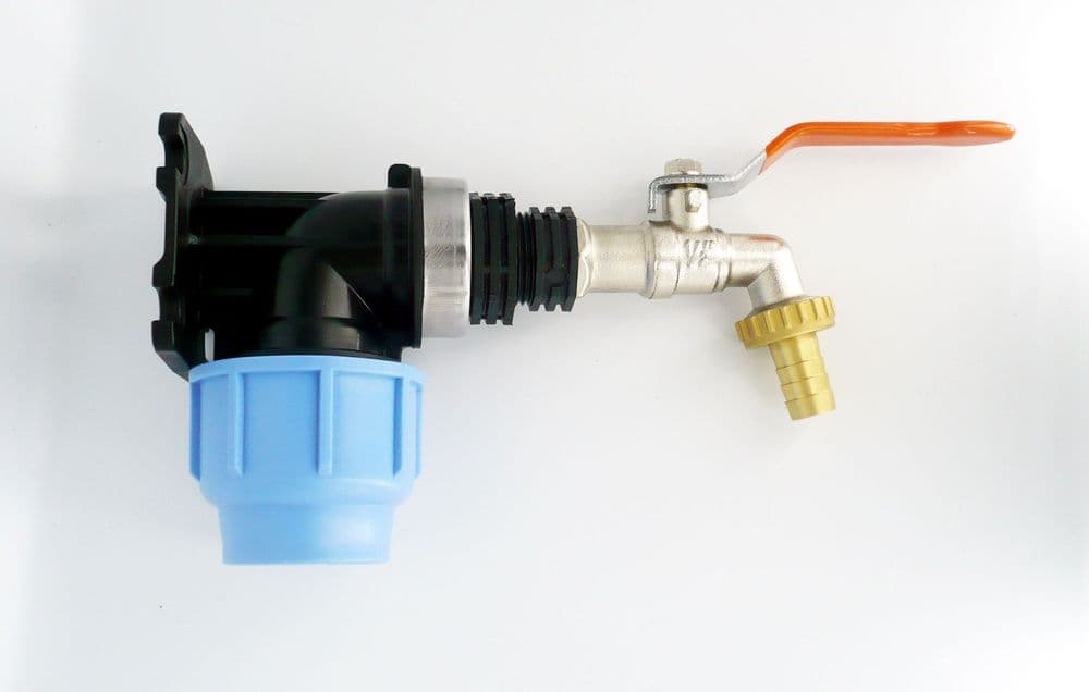 MDPE Compression Wall Plate Elbow 32mm with 1/2" Nickel Plated Brass ...