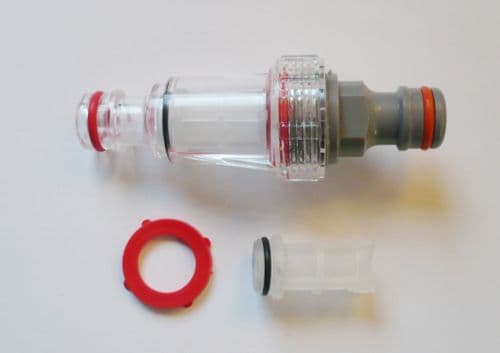 Mini In Line Water Filter to 1/2& x22; Male Snap On Connectors