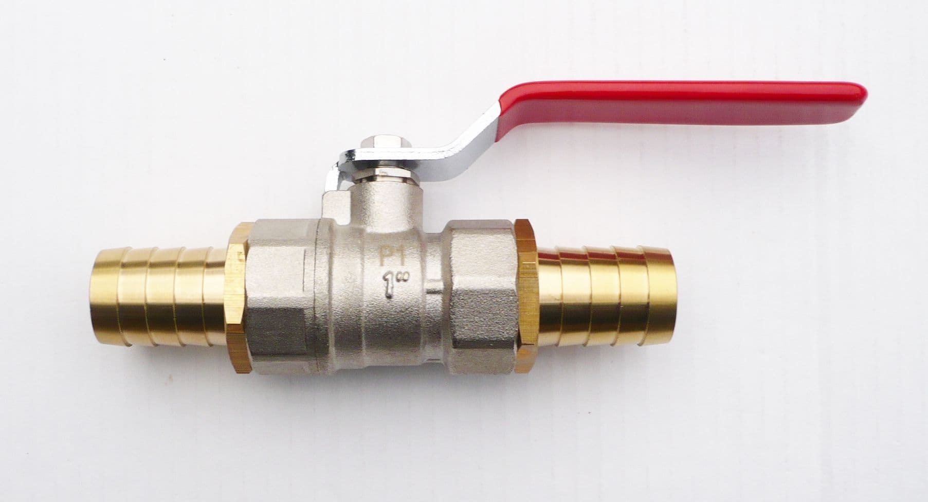 Plated Brass BALL VALVE with Solid Brass Hose Tails Water Shut Off