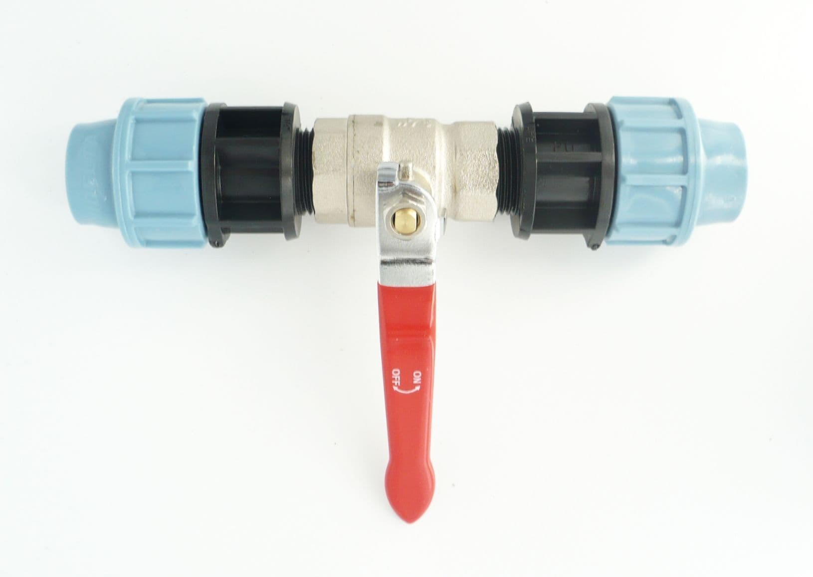 Plated Brass BALL VALVE Heavy Duty to Compression Fittings Water Shut Off