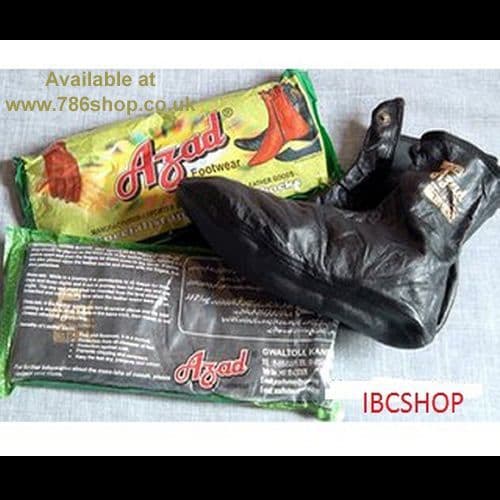 Halal - Islamic Leather Socks Imran / Azad Black Khuffs Khuffain Size 4-15