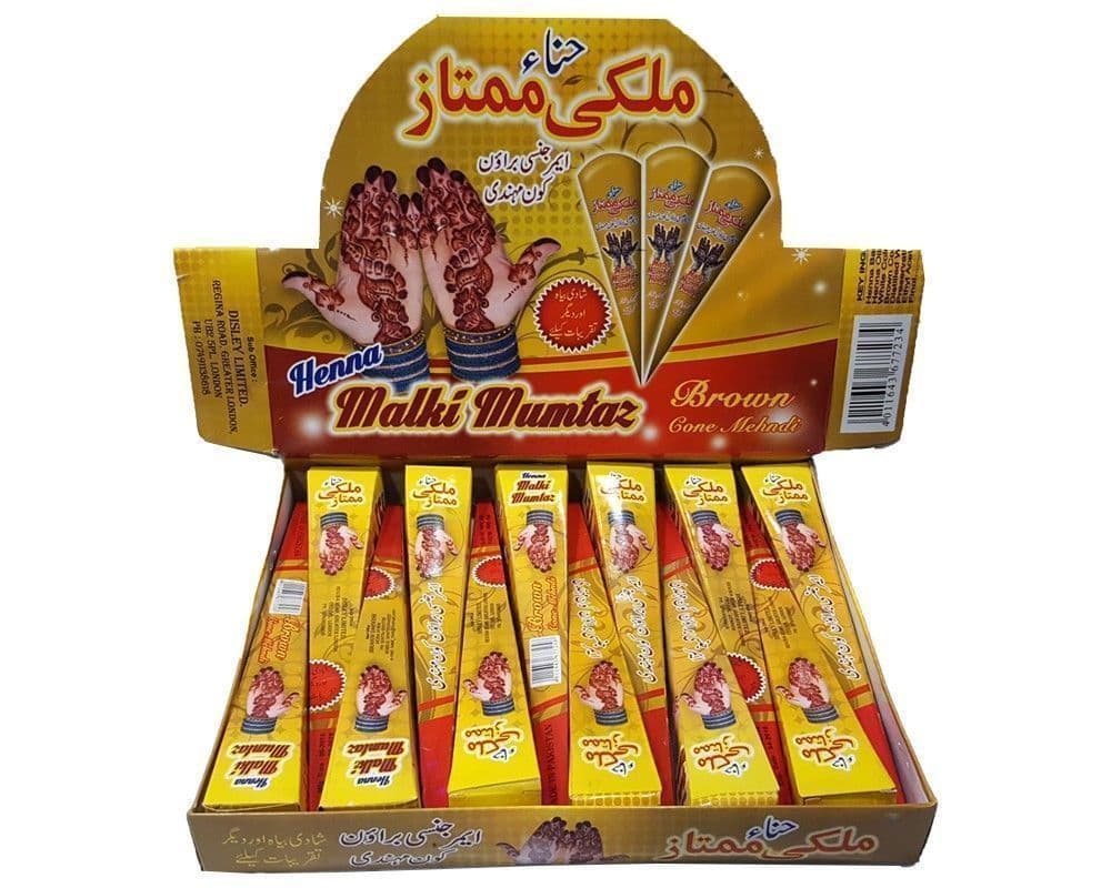 HENNA MALKI MUMTAZ 100 NATURAL NO PPDs MEHNDI CONES FRESH QUALITY brown