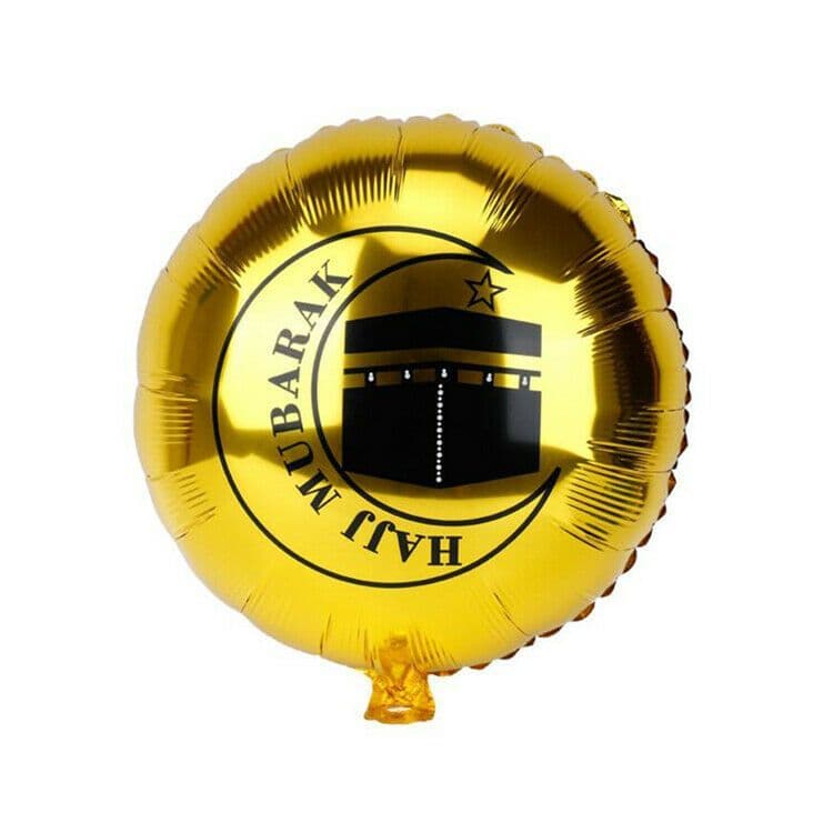 Islamic Muslim Gold 18 inch Hajj Mubarak Balloon For Haji & Umrah Brand New