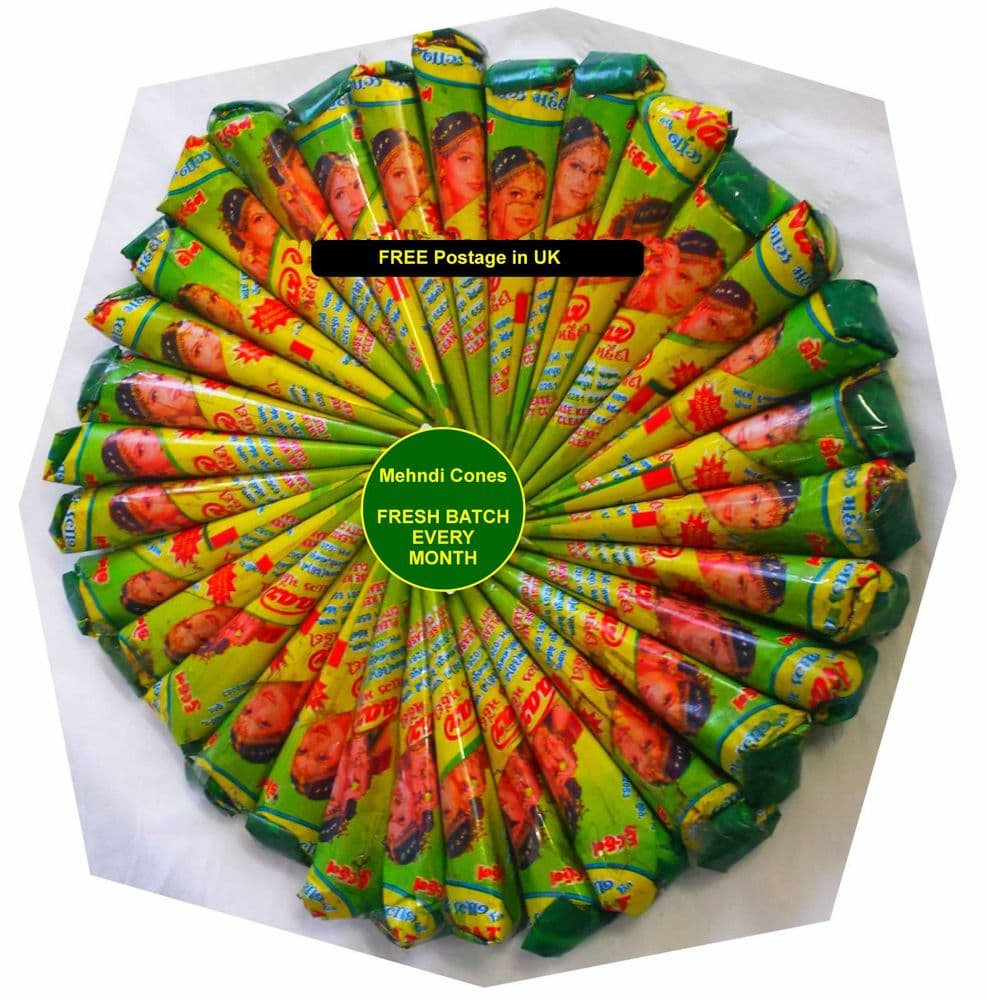Naaz Henna Cones Mehndi Dark Colour Bridal Mehndhi Fresh Stock Brand New