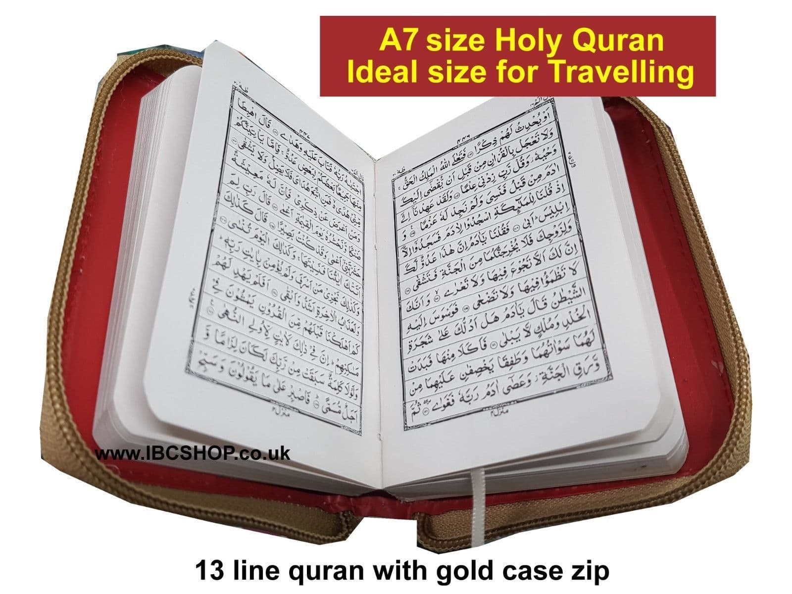 Small Arabic Quran with Gold case with zip Madrasha Masjid Childern Travel