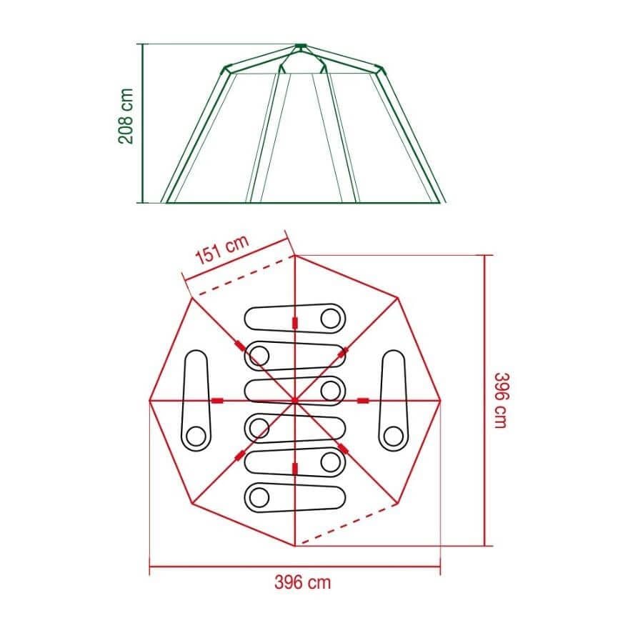 Coleman Cortes Octagon 8 Tent - Grey Bundle