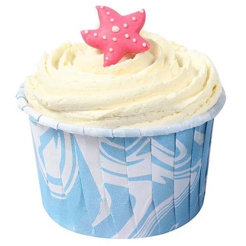 Culpitt Baking Cups Blue Marble 60mm base pack of 24