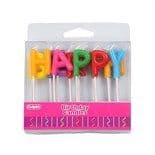 Culpitt Happy Birthday Candles Multi Coloured
