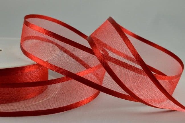 Satin Edge Shear Ribbon Dark Red
