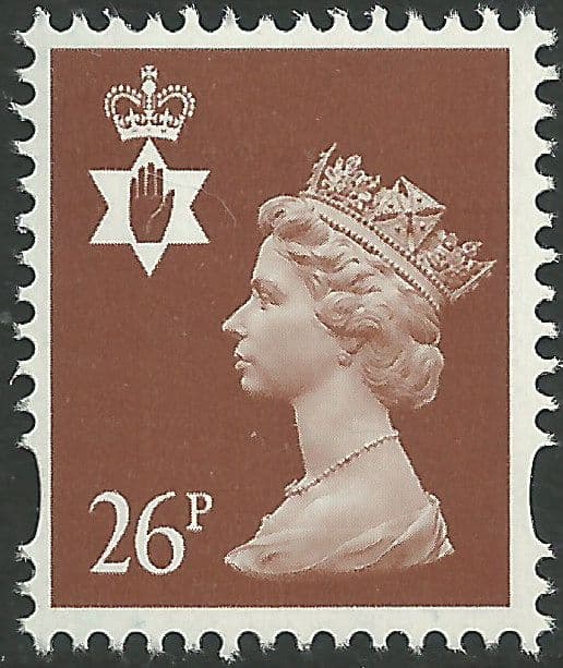 NI 81b 26p Chestnut Perf 14 2 Bands Northern Ireland Regional Stamps NI81b
