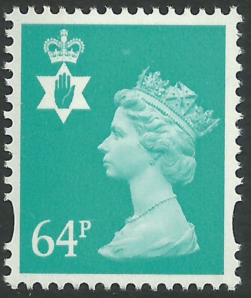 NI 86 64p Turquoise-Green 2 Bands Northern Ireland Regional Stamps NI86