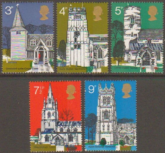 SG904-908 1972 Village Churches Stamp Set