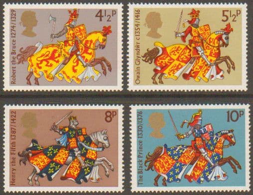 SG958-961 1974 Medieval Warriors Stamp Set