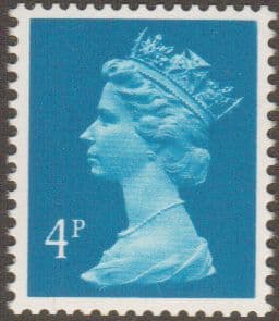 X933 4p New Blue on PCP Phosphorised Paper X Number Machin Stamps