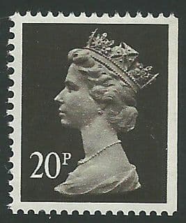 X960 20p Brownish-black on PCP Phosphorised Paper Imperf at Right X ...