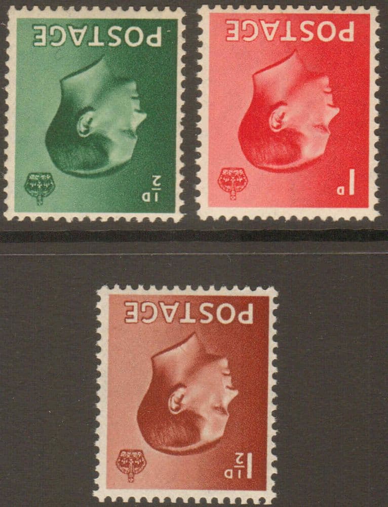 1936 Edward VIII Inverted Watermark Stamp Set MOUNTED MINT SG457wi-459wi