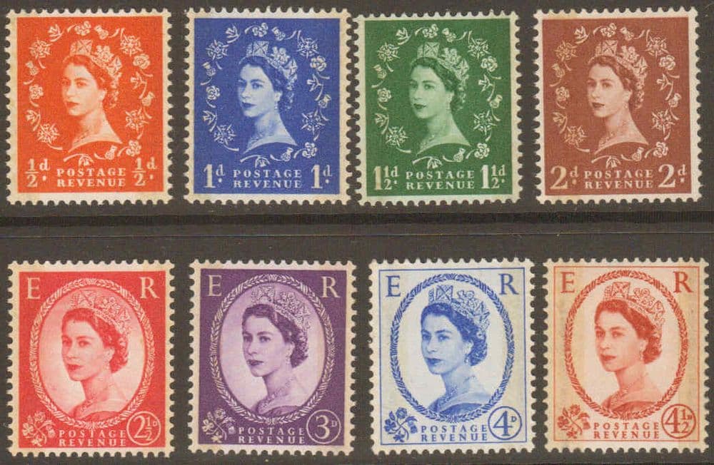 1960 QEII Wildings 3rd Graphite Issue Phosphor Stamp Set MOUNTED MINT ...