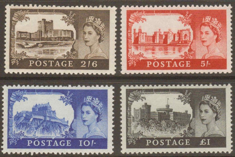 1963 QEII Bradbury Watermark Wilding Castles Stamp Set Unmounted Mint ...
