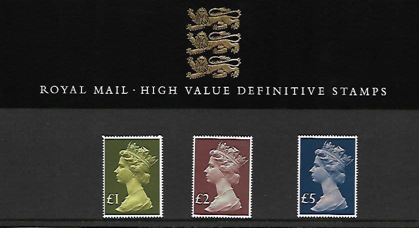 1977 Pack 13 Machin High Value Definitive Stamp Presentation Packs
