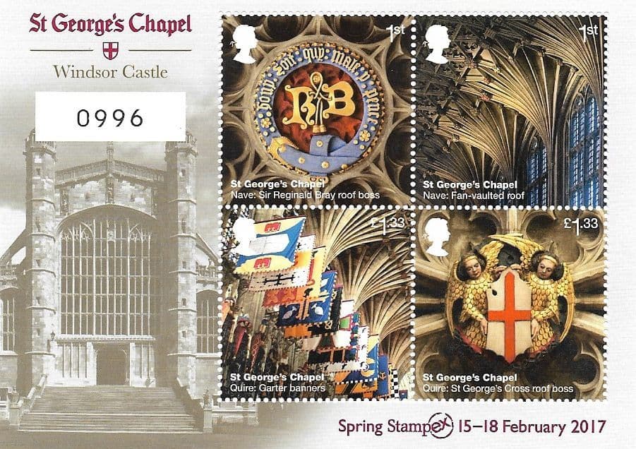 2017 MS3932var STAMPEX OVERPRINT Windsor Castle Miniature Sheet