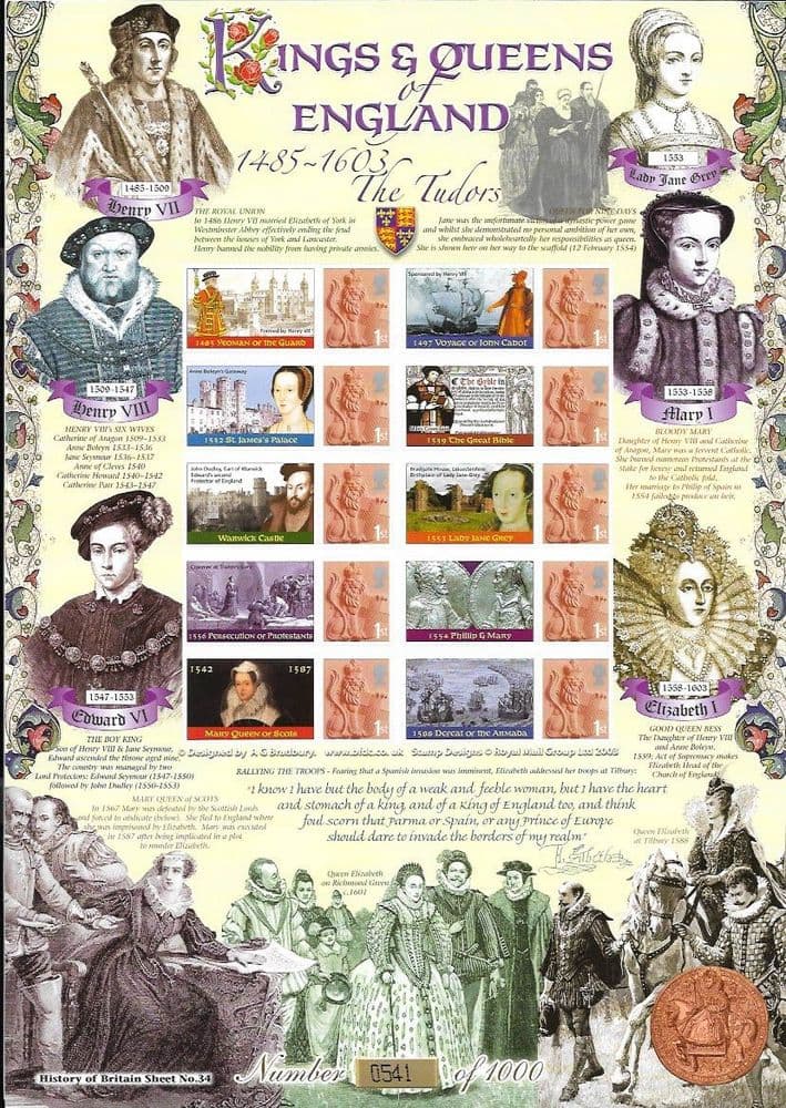 BS202 Kings & Queens of England - The Tudors Business Smiler Sheets