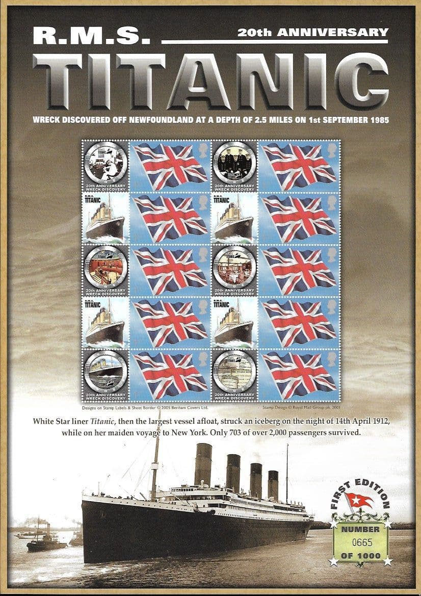 BS68 R M S Titanic - 1st Issue Business Smiler Sheets
