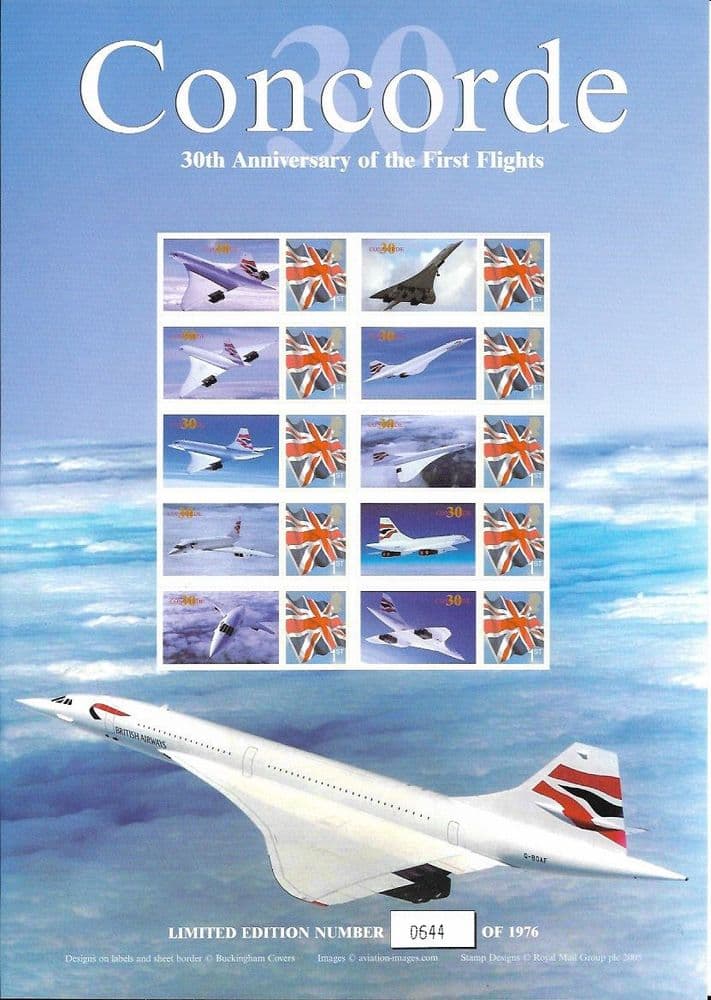 BS84 30th Anniversary 1st Flights of Concorde - 2nd Issue Business Smiler Sheets