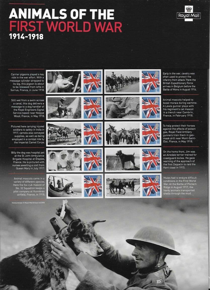CS30 Animals of the First World War Royal Mail Commemorative Sheets
