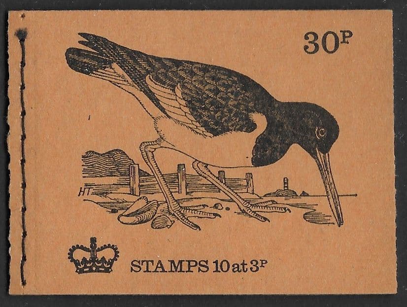 DQ72a August 1973 Buff Cover 30p Decimal Stitched Stamp Booklet