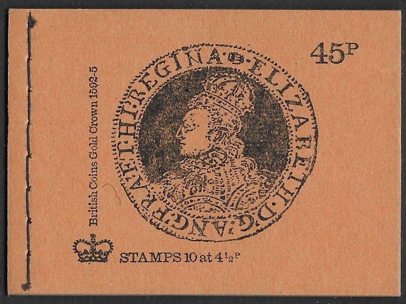 DS2 December 1974 Yellow/Brown Cover 45p Decimal Stitched Stamp Booklet