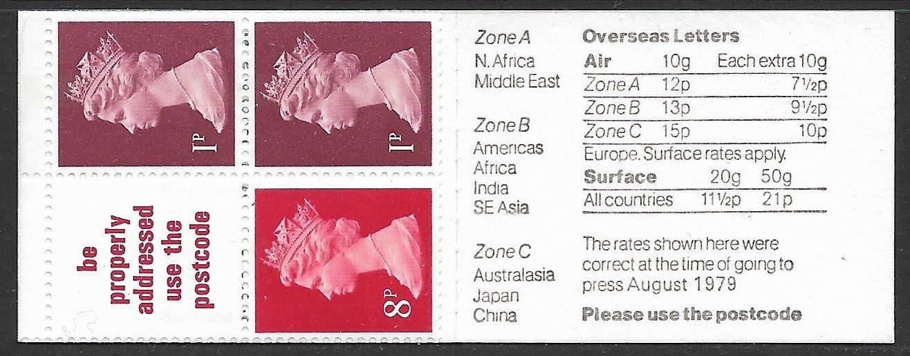 FA10 London August 1979 Perf P1 10p Folded Booklets