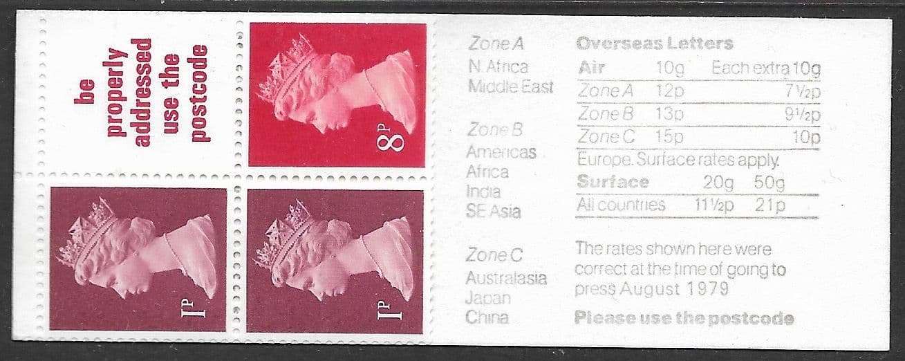 FA10a MISCUT London August 1979 10p Folded Booklets