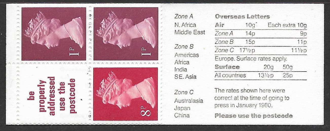 FA11b London January 1980 Chambon Printing Perf P1 10p Folded Booklets