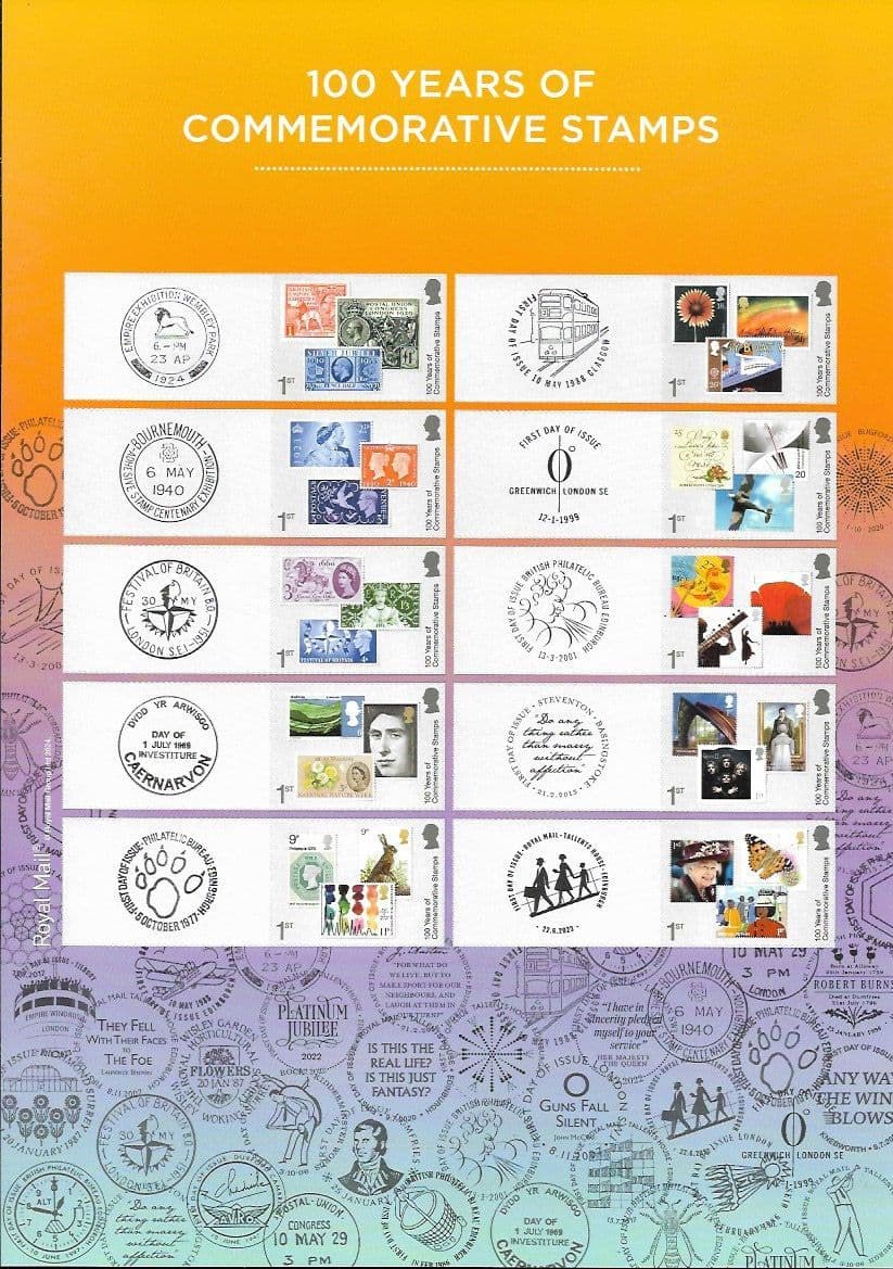 LS161 100 Years of Commemorative Stamps Smilers Sheet