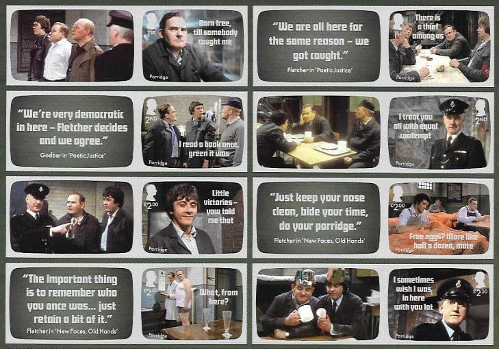 LS164 Set of 8 Singles with Labels from 2024 Porridge Post Office Label ...