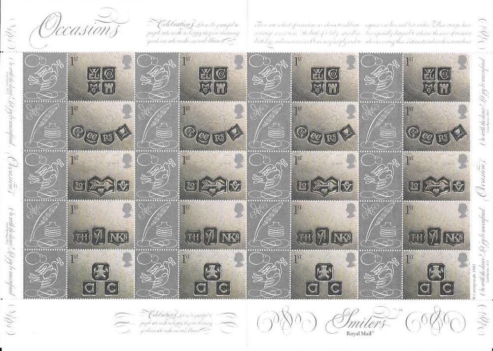 LS4 2001 Occasions Ingots Smilers Sheet