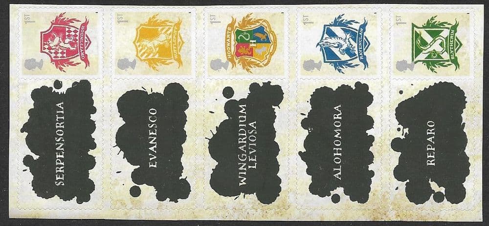 LS41 2007 Harry Potter Strip of 5 Stamps with Labels Self Adhesive