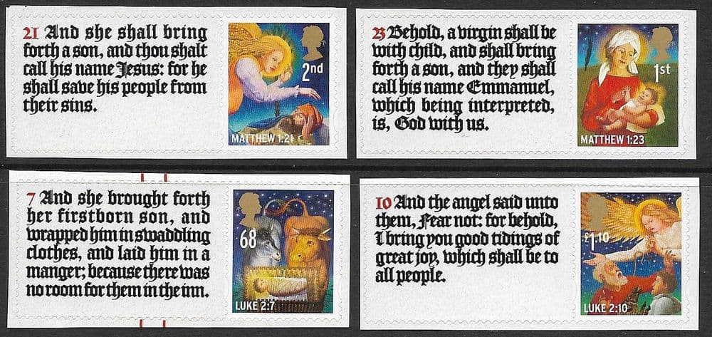 LS79 2011 Christmas Set of 4 Stamps with Labels Printed Litho