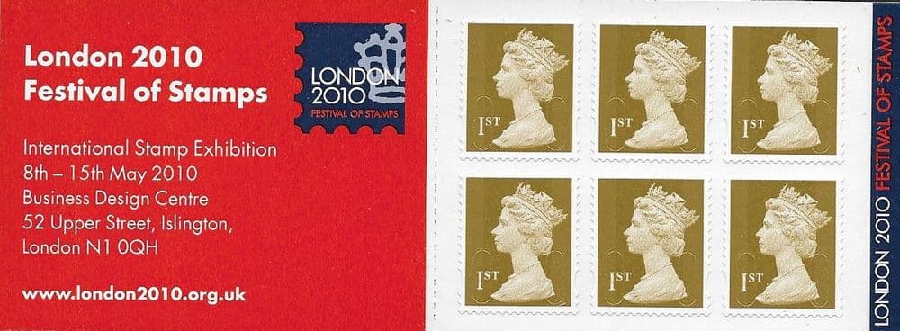 MB8b 10 Self Adhesive Stamp Booklet 6x1st Walsall Code MSIL MA10 London ...