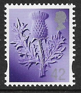S113 42p Pictorial Gravure with White Borders DLR Scotland Regional Stamps