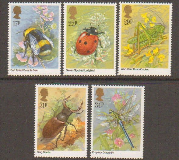 SG1277-1281 1985 Insects Stamp Set